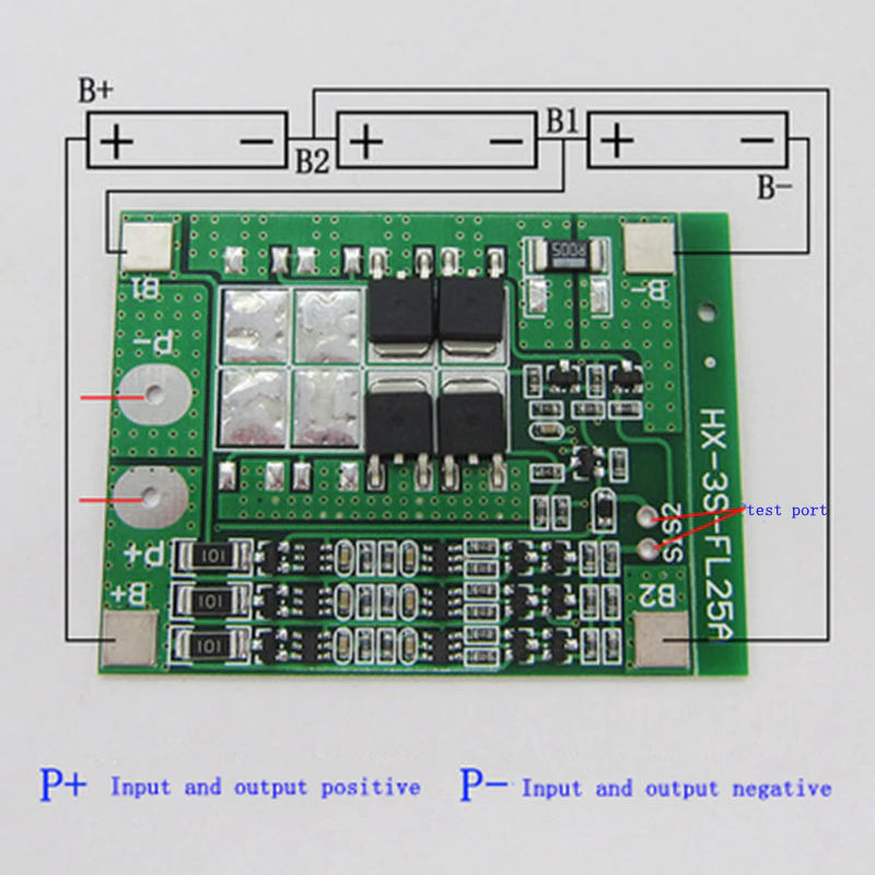 3S 11.1V BMS Board Balance Version with Protection - Calcutta Electronics